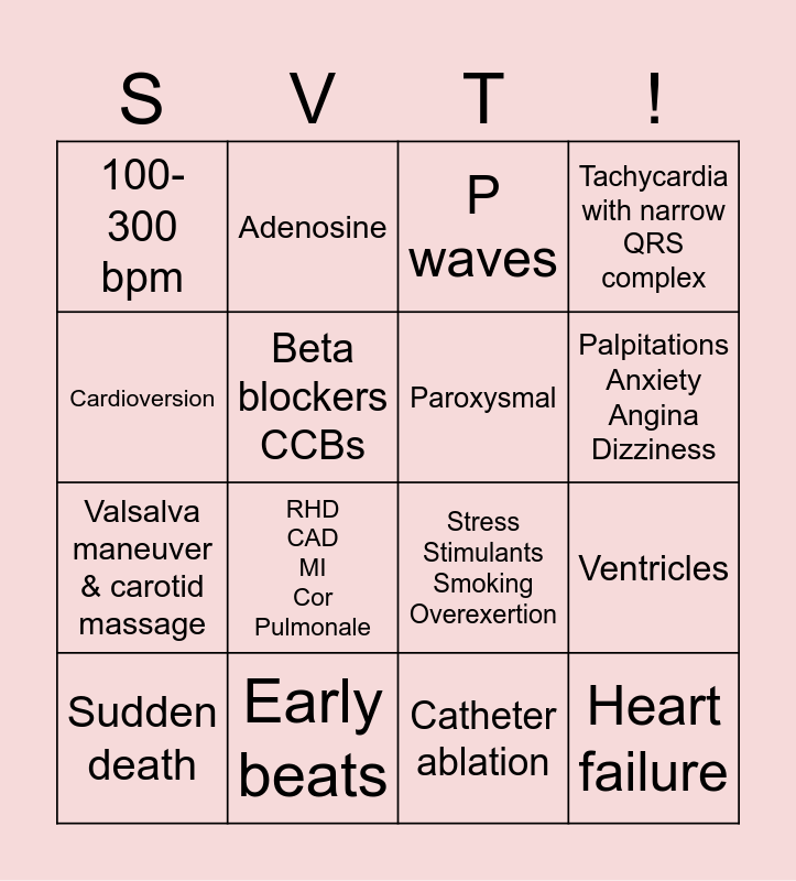 SVT Bingo Card