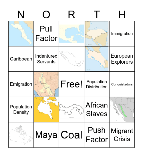 North America Bingo Card