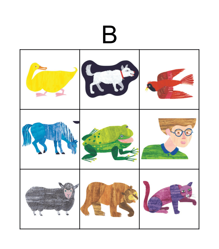 BROWN BEAR, WHAT DO YOU SEE? Bingo Card
