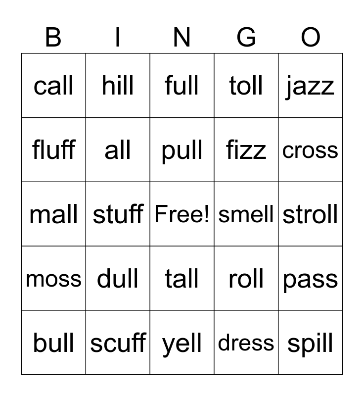 Review Game Bingo Card