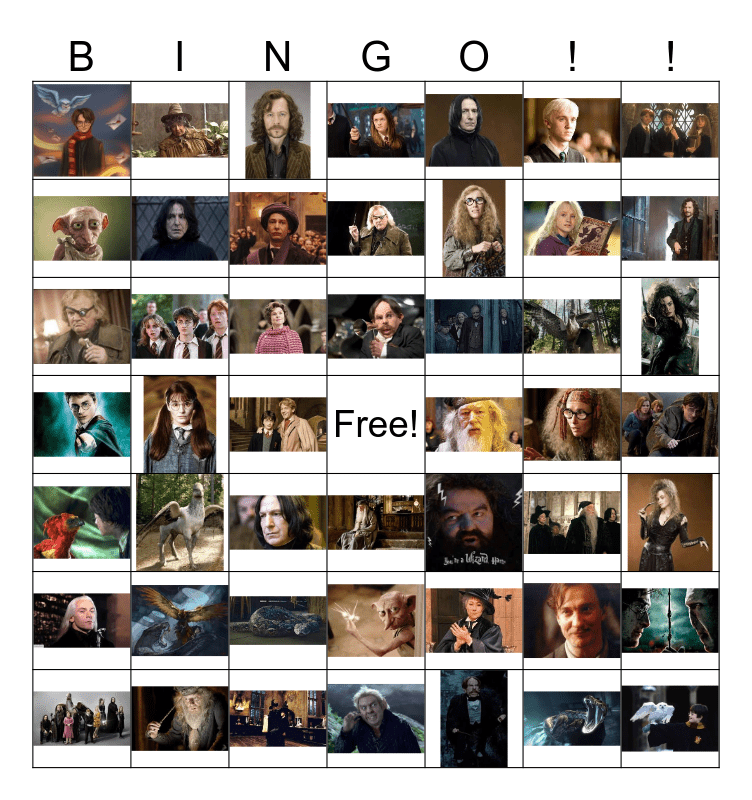 Harry Potter Bingo Card