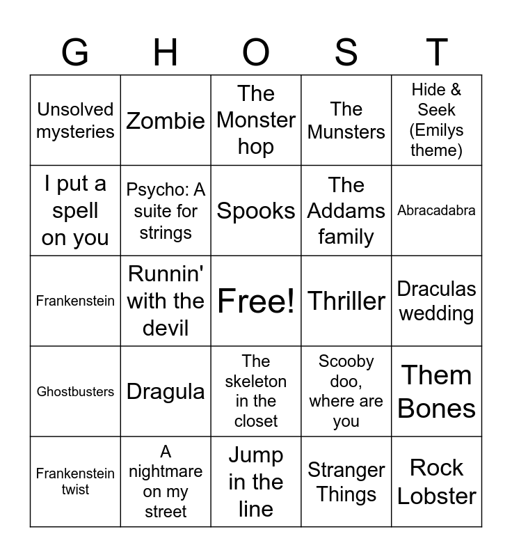 Spooky! Bingo Card