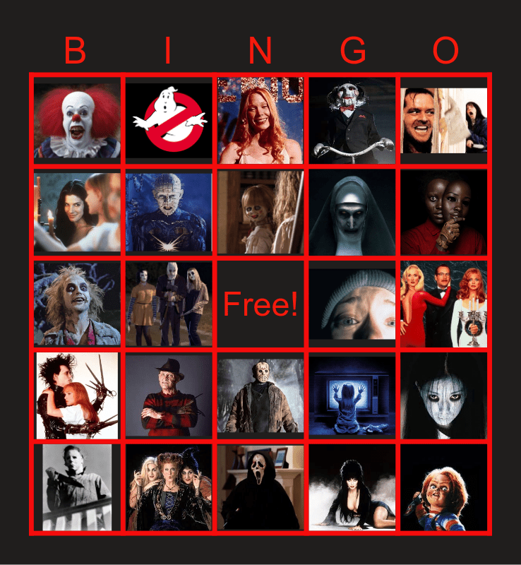 Halloween Movie Bingo Card