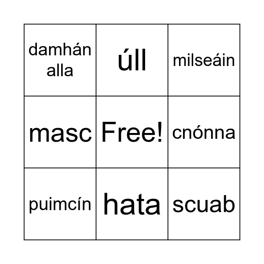 Óíche Shamhna Bingo Card
