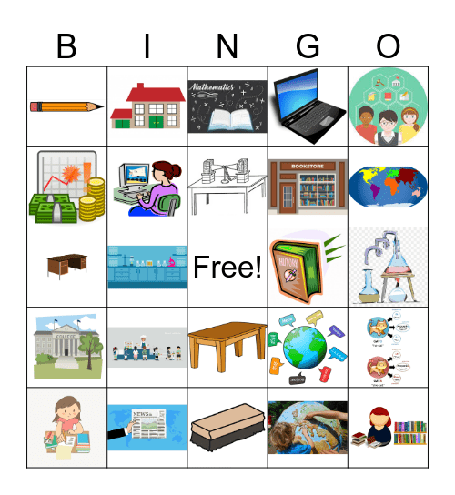 En la escuela Bingo Card