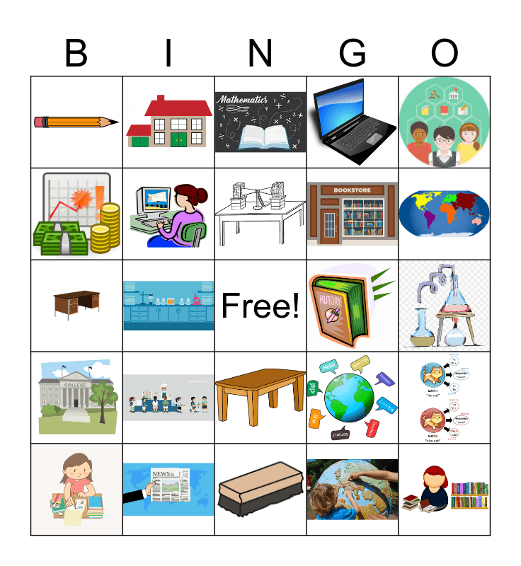 En la escuela Bingo Card