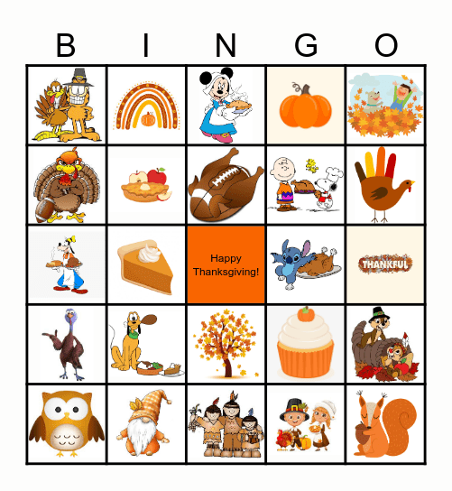 THANKFUL Bingo Card