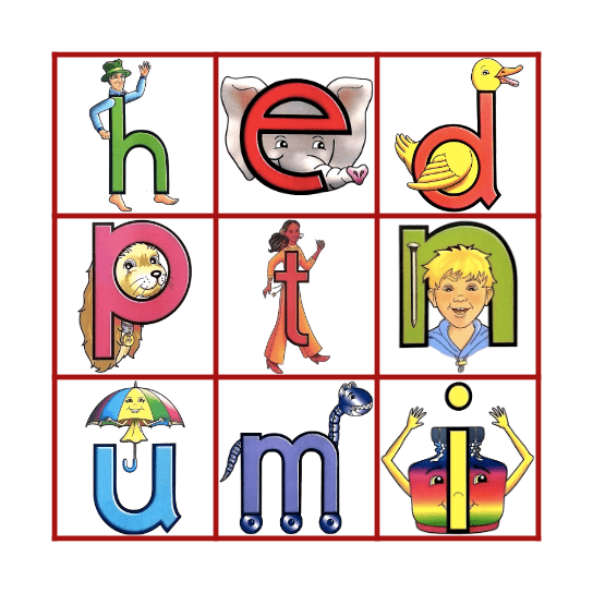 Letterland Bingo Card