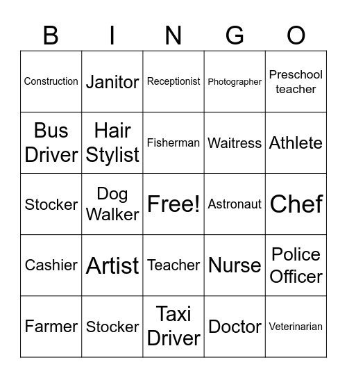 Career Bingo Card