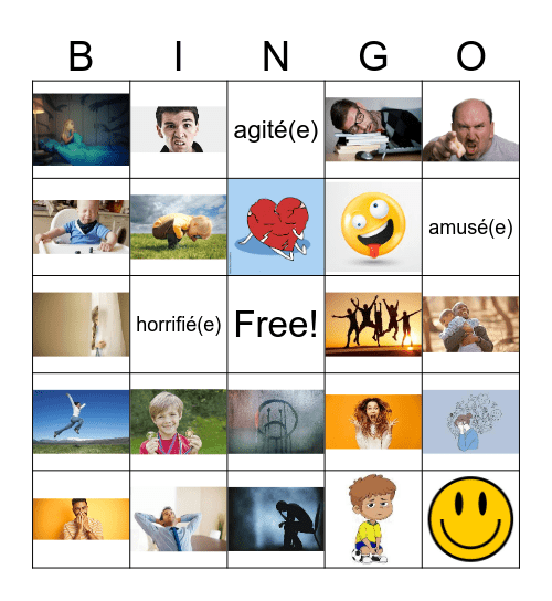 Les émotions Bingo Card