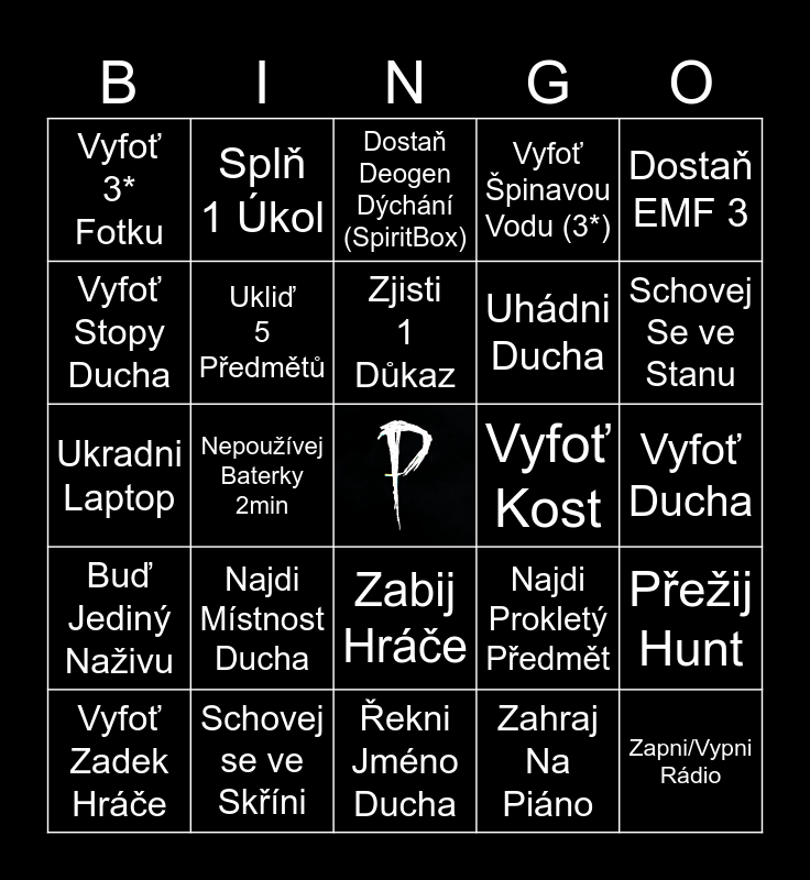 MarFly Phasmophobia Bingo MP Bingo Card