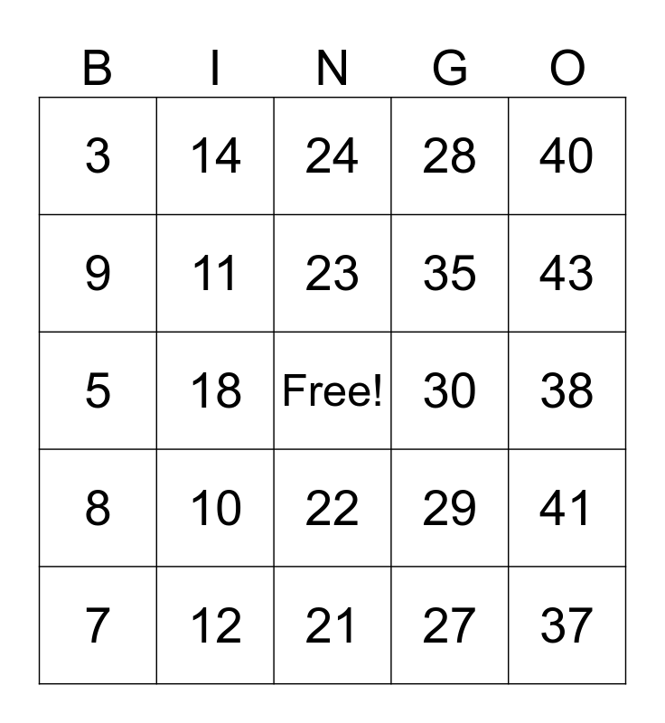 Battle Bingo Royale Bingo Card