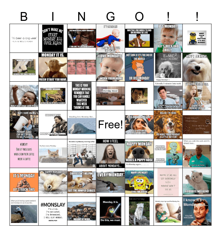 MonYay! Bingo Card