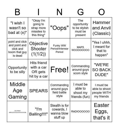 Jack Gaming Bingo Card