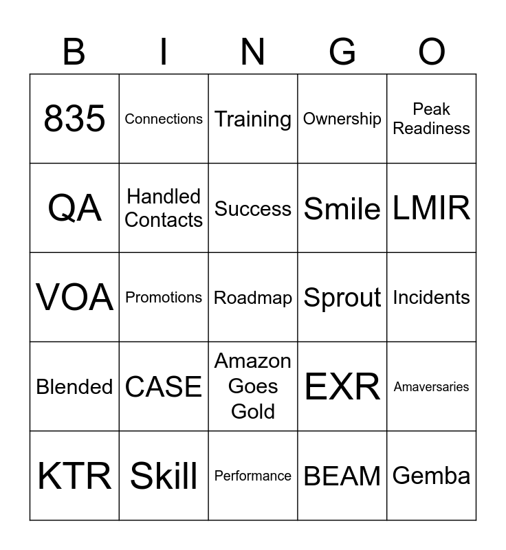 3rd Quarter Town Hall (sseccia@amazon.com) Bingo Card