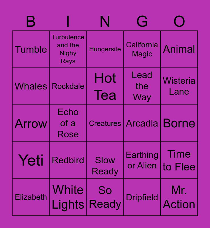 Goose European Tour Bingo Card