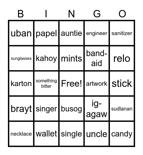 SCAM GAMES Bingo Card