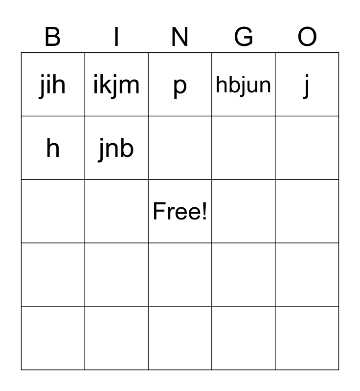 ACID - BASE Bingo Card