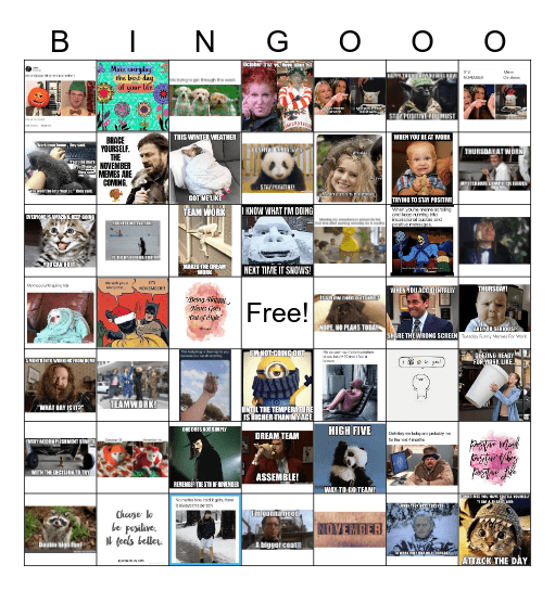 November Bingo Card
