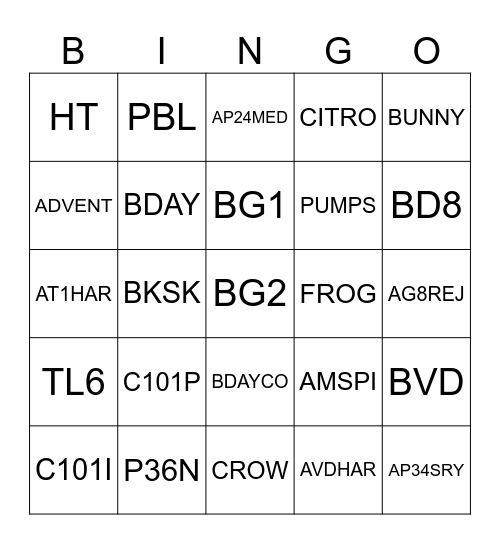 Big Dipper Candle Bingo Card
