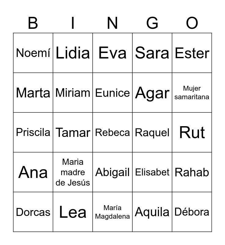 Bingo Bíblico Bingo Card