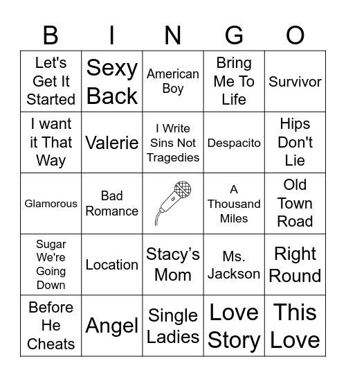 Sing Along Vol 7 Bingo Card