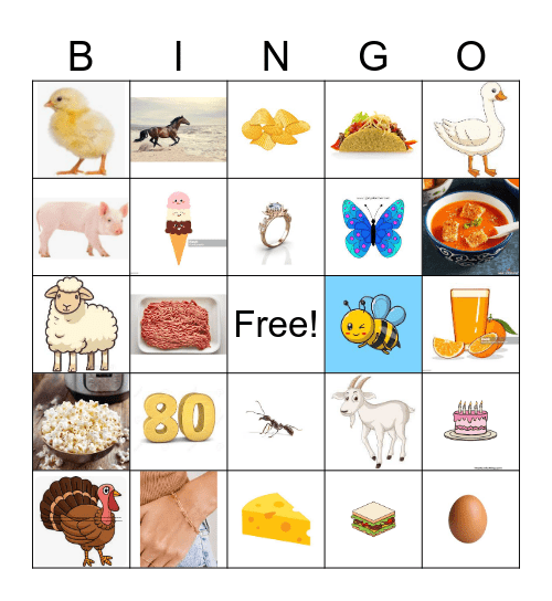 Fall Vocabulary Bingo Card