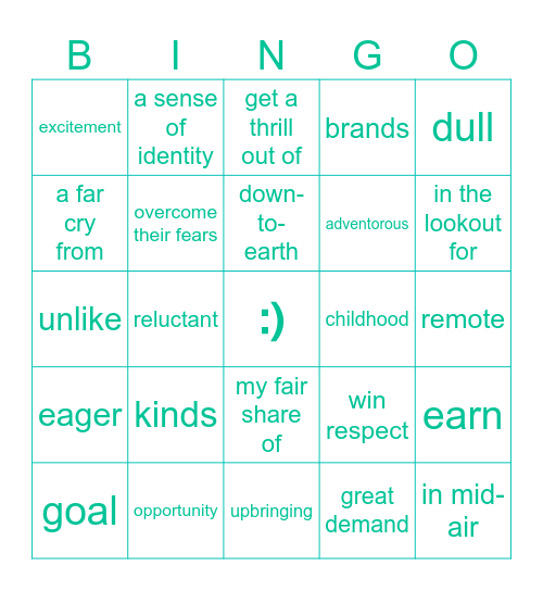 VOCAB-BINGO! Bingo Card