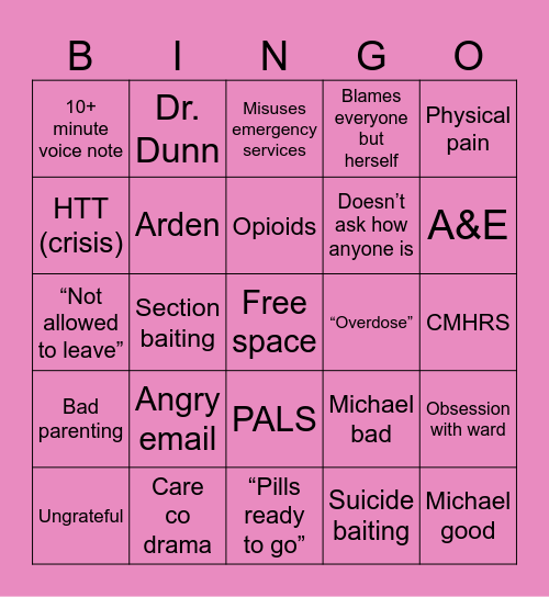 Vanessa Bingo #2 Bingo Card