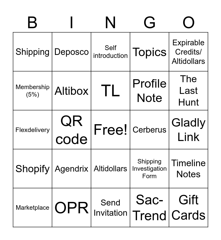 Formation CX Alti Bingo Card
