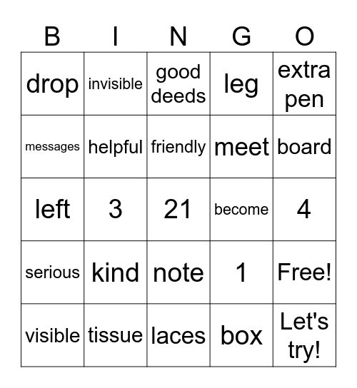 Unit 3 Bingo Card