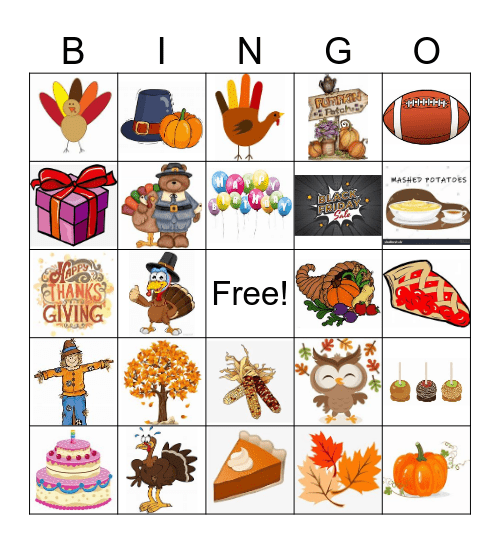 Thanksgiving Bingo Card