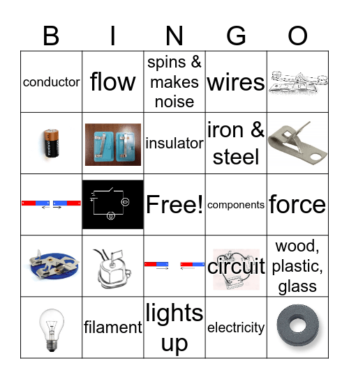 Electricity and Magnetism Bingo Card
