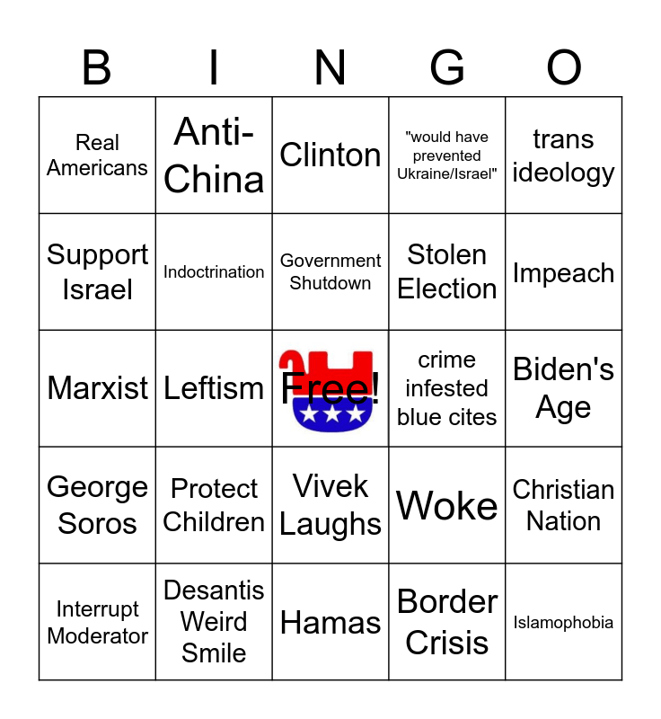 November 8 GOP BINGO! Bingo Card