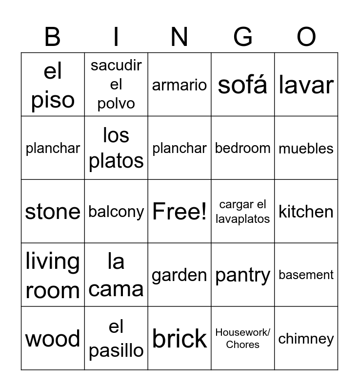 Encuentros Unit 2: Desafío 1 Bingo Card