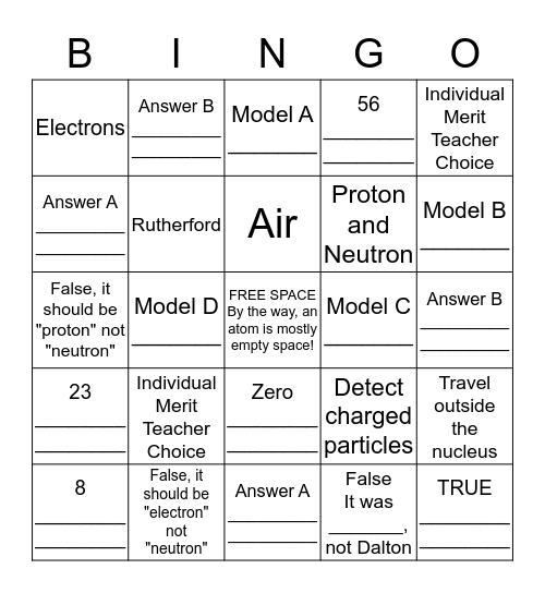 Chapter 4 Review Bingo Card
