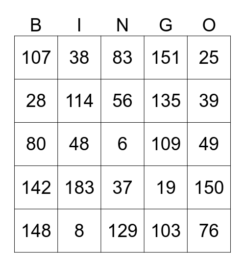 adding and subtracting with borrowing Bingo Card
