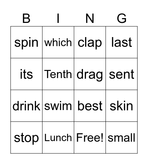 Spelling and Heart words Bingo Card