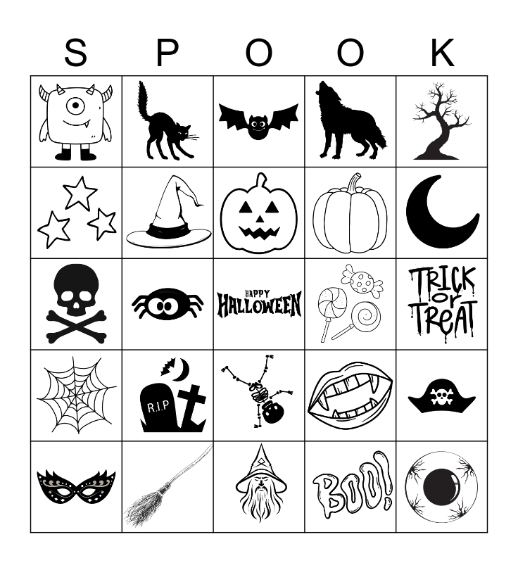 Halloween Spooky Bingo Card