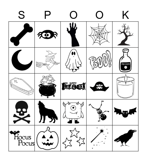 Halloween Spooky Bingo Card