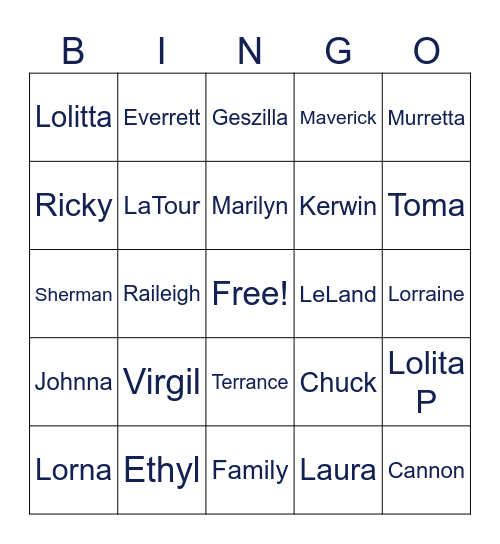 Julia's Thanksgiving Bing Bingo Card