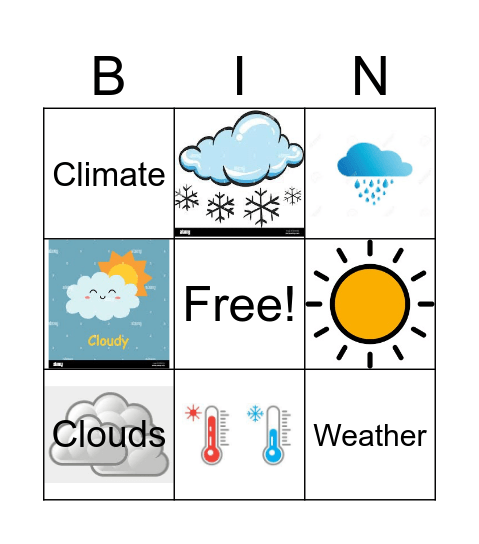 Climate vs Weather Bingo Card