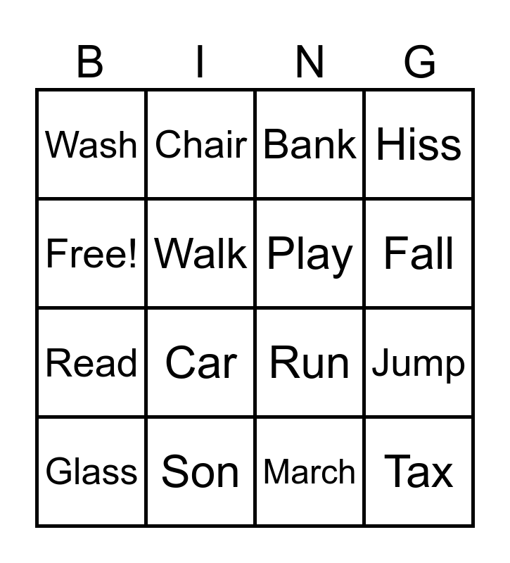 Rules 21 and 22 Bingo Card