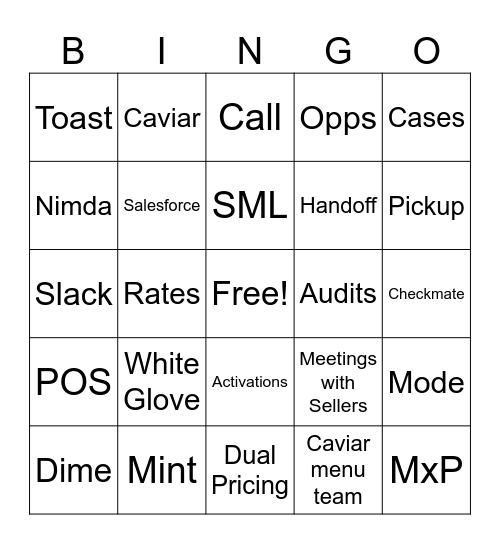 POP Stars Bingo Card