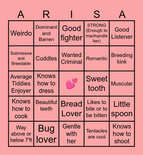 Are You My Muse's Type? Bingo Card