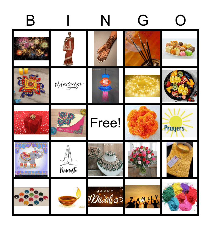 Namaste India Bingo Card