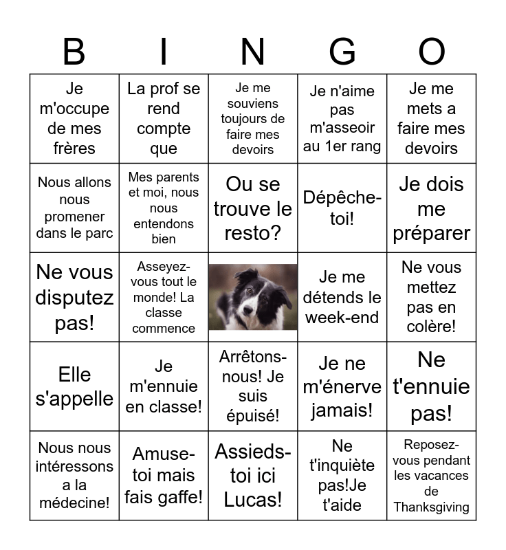 D'accord 2 2A.2 Bingo Card