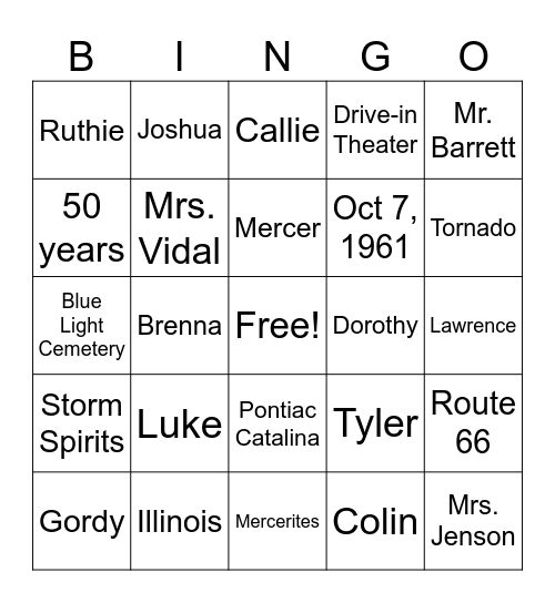We Speak in Storms Bingo Card