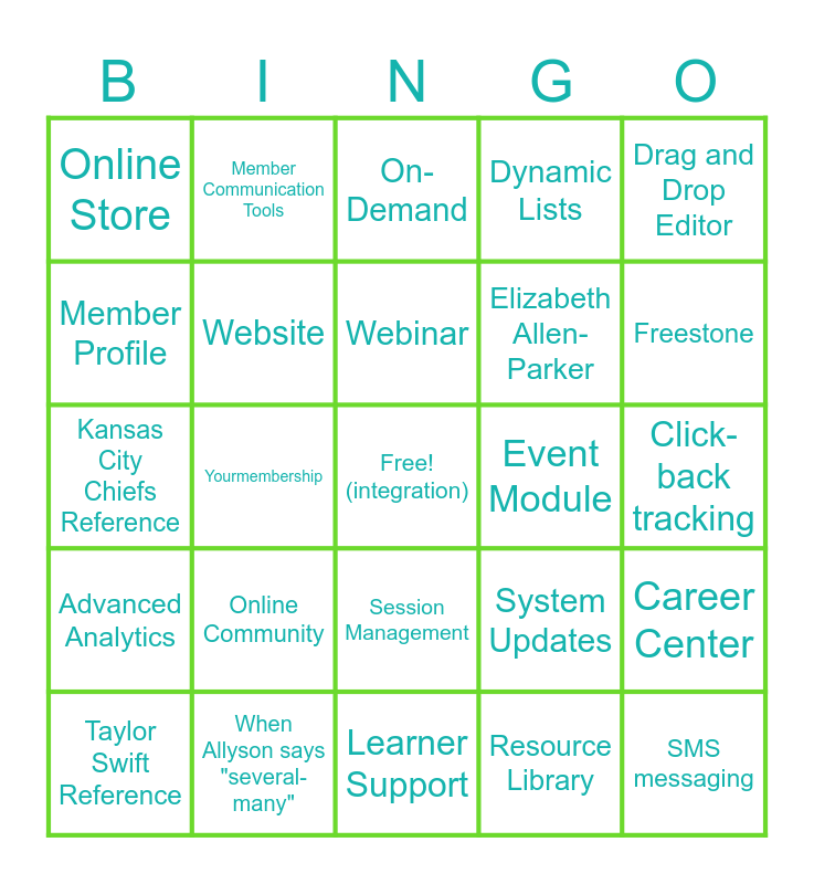 Yourmembership and Freestone Bingo! Bingo Card