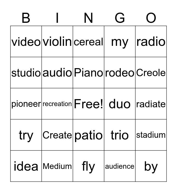 Suki's Kimono Bingo Card